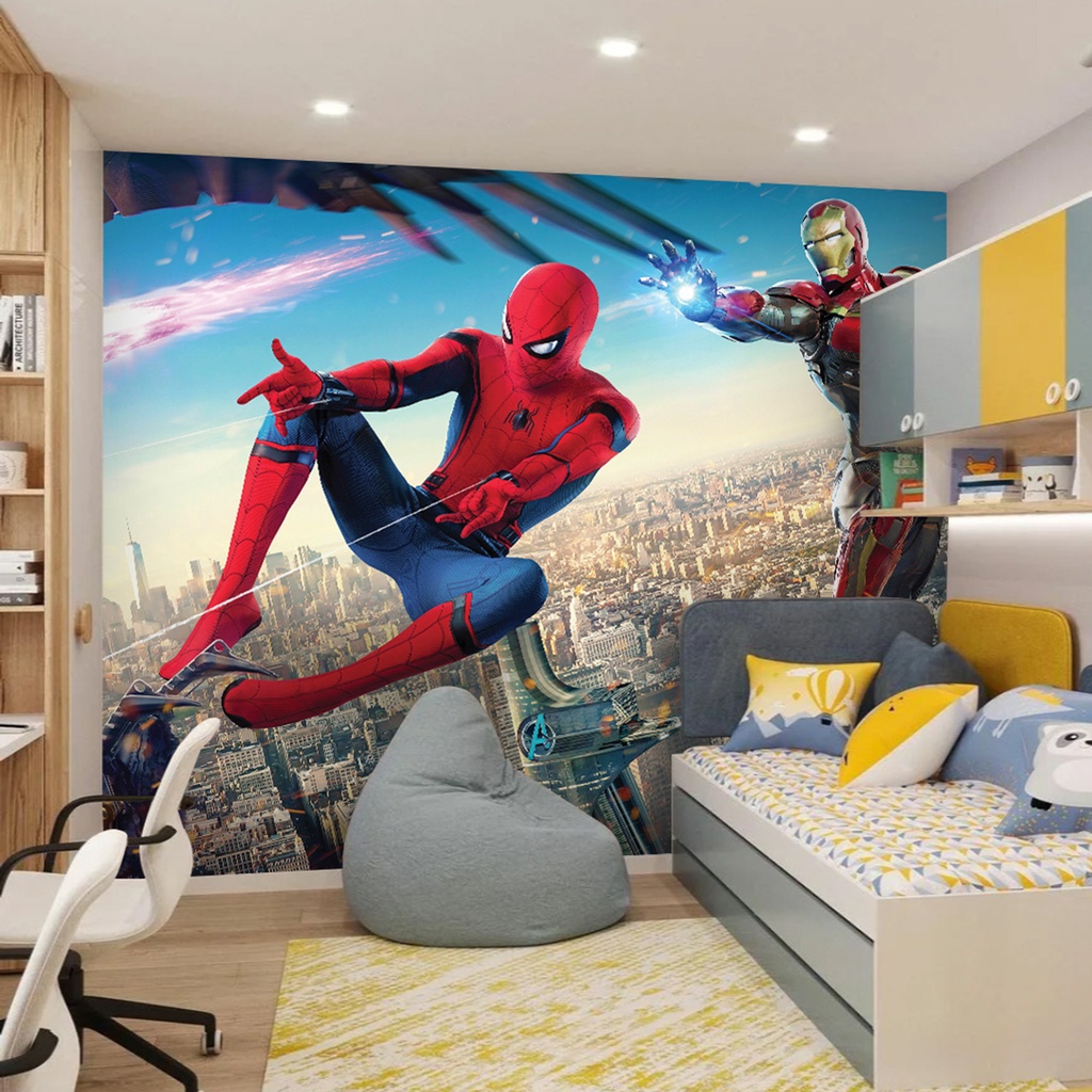 Papel de Parede Super Heróis Homem Aranha Quarto Infantil Quarto e Sala ...