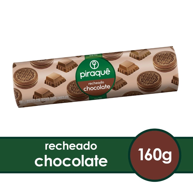 Biscoito Recheado 160g Chocolate Piraquê - Escorrega o Preço