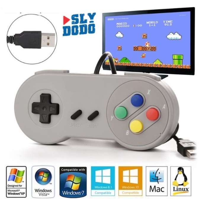 Controle Super Nintendo SNES USB | Shopee Brasil
