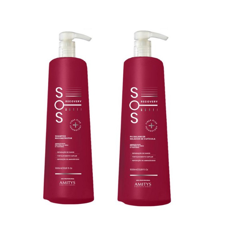 KIT AMITYS SHAMPOO SOS+ SELADOR DE CUTÍCULA SOS 1000ML | Shopee Brasil