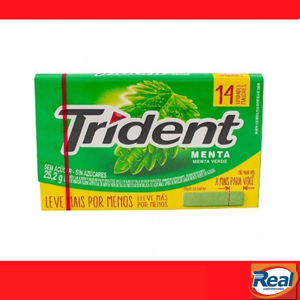 Goma de Mascar Menta Blueberry Zero Açúcar Trident Max Envelope 16,5g 5 ...