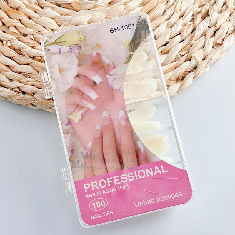 Kit 100 Unhas Postiças Natural New Quality unha postica pronto entregar ...