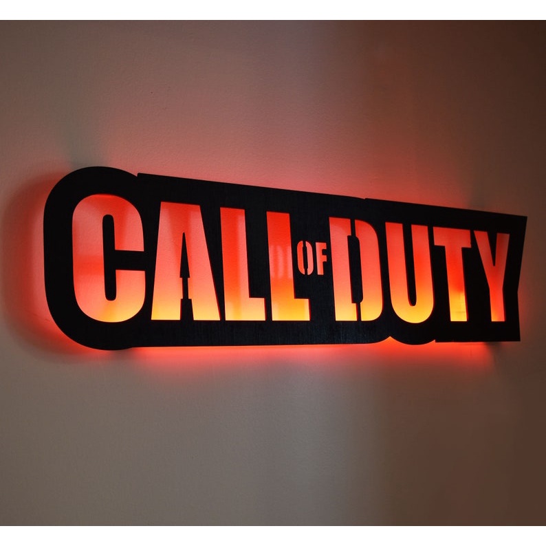 Quadro Led Painel Luminoso Rgb Gamer Call of Duty 76x20cm presente geek ...