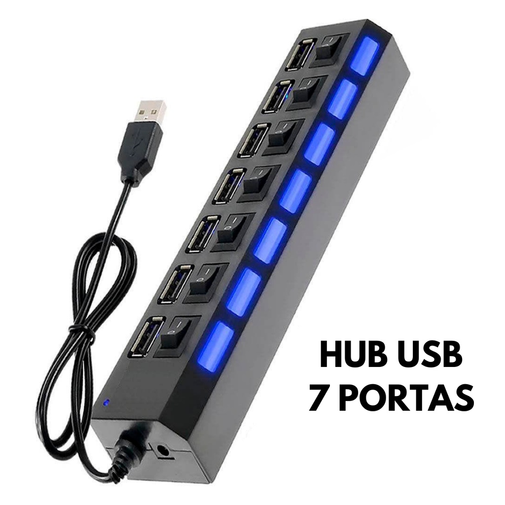 Hub USB Extensor USB com 7 Portas para Notebooks | Shopee Brasil