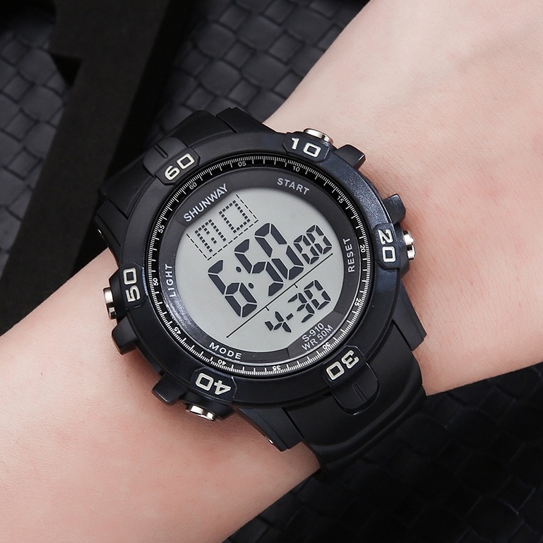 Relogio Digital A Prova Dágua Masculino Luxo Prova Da Água Original Esportivo Cronômetro Preto ...