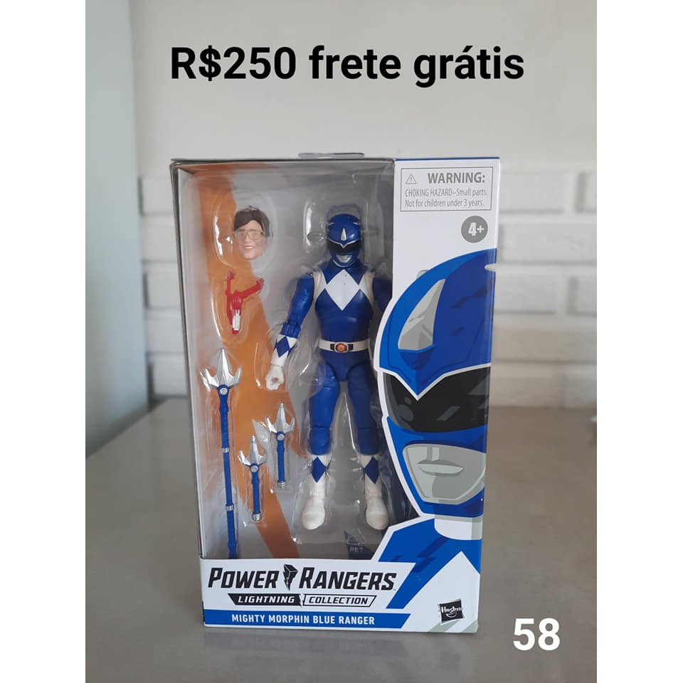 Power Rangers Mighty Morphin Blue Ranger Hasbro | Shopee Brasil