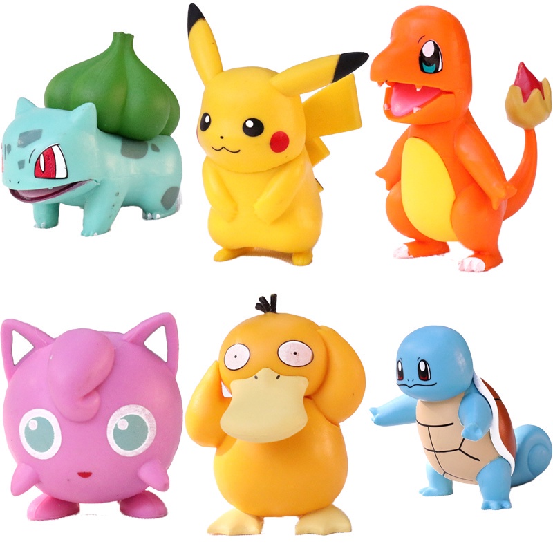 Pokemon 6CM Boneca Brinquedos -Pikachu , Squirtle , Bulbasaur ...