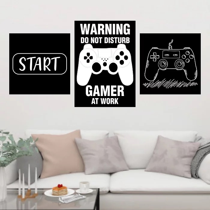Kit 3 Quadros Decorativos Gamer Menino Quarto Gamer Shopee Brasil