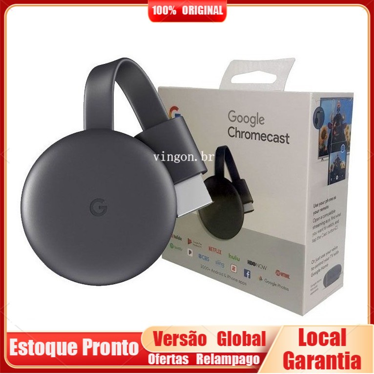 Google Chromecast 3 Original Lacrado Envio Imediato | Shopee Brasil