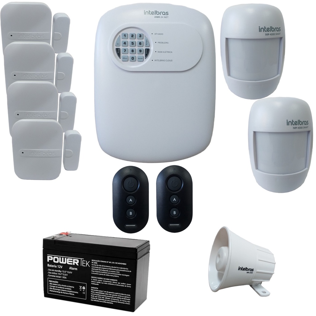 Kit Alarme Intelbras Monitorado Celular Sensor Sem Fio Smart | Shopee ...