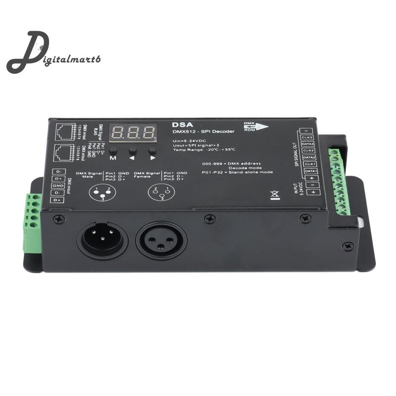 DSA DMX to SPI Decoder DMX512-SPI Decoder and RF SPI Controller, 3 Digital Display RF RGB Remote ...