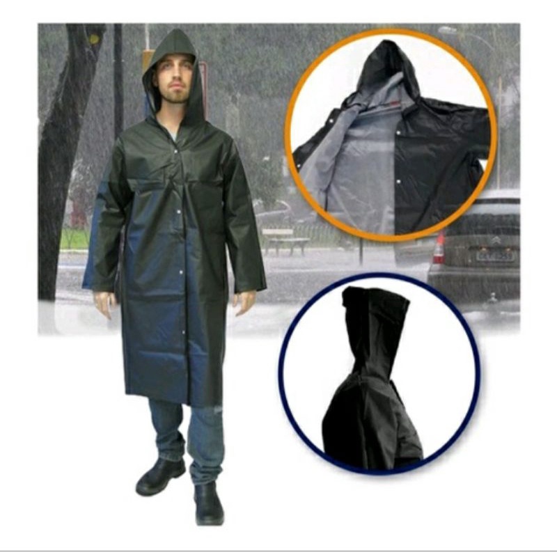 Capa De Chuva PVC Reforcada/ Grossa - Epi Preta forrada Segurança ...