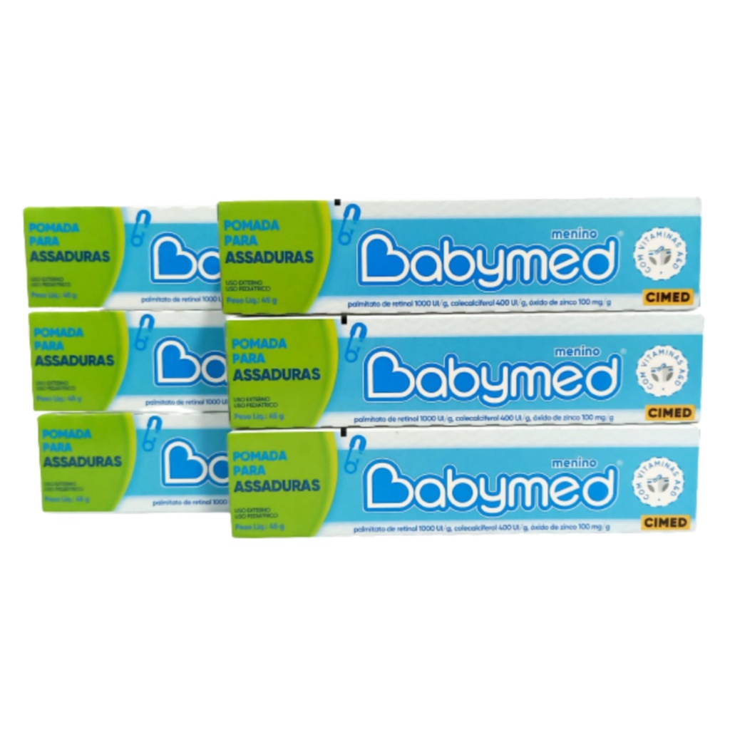 Kit 6 Pomada Babymed Azul - 45g | Shopee Brasil