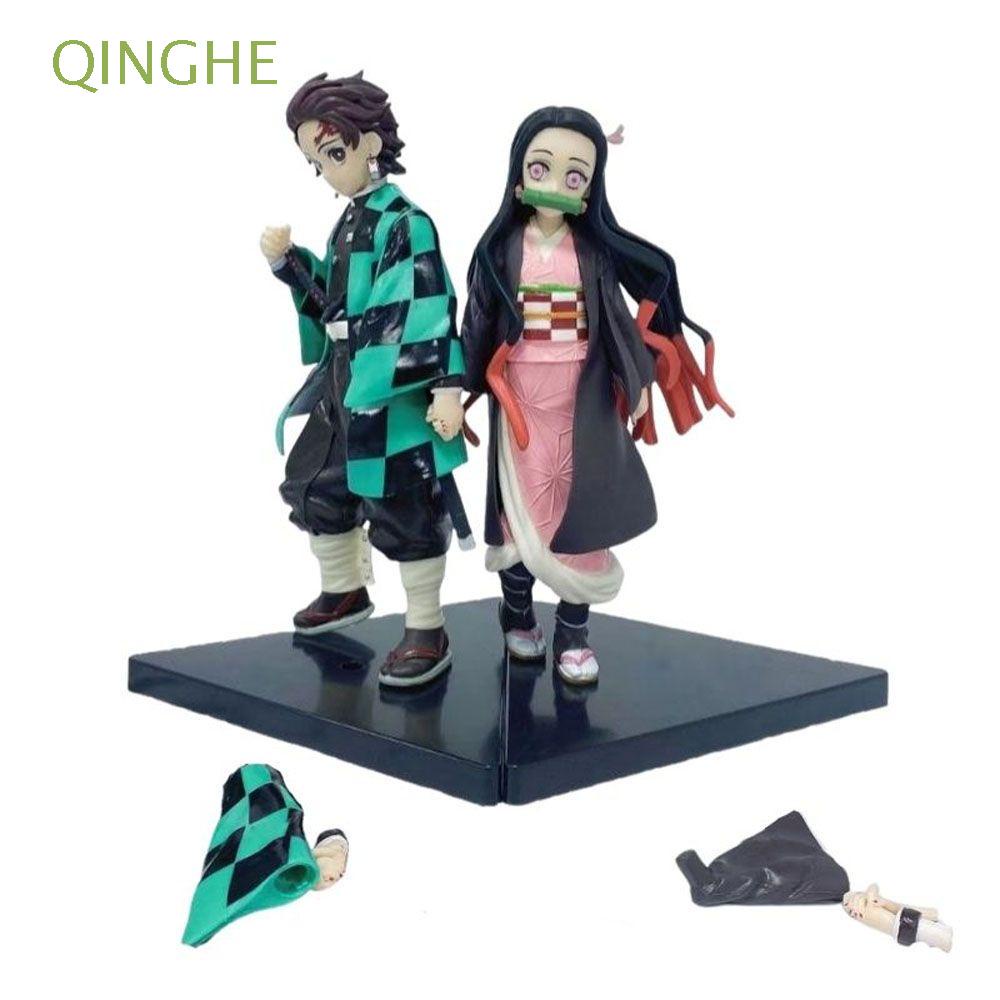 QINGHE Presentes Brinquedos Boneca Banjirou Nezuko Miniaturas Kimetsu ...