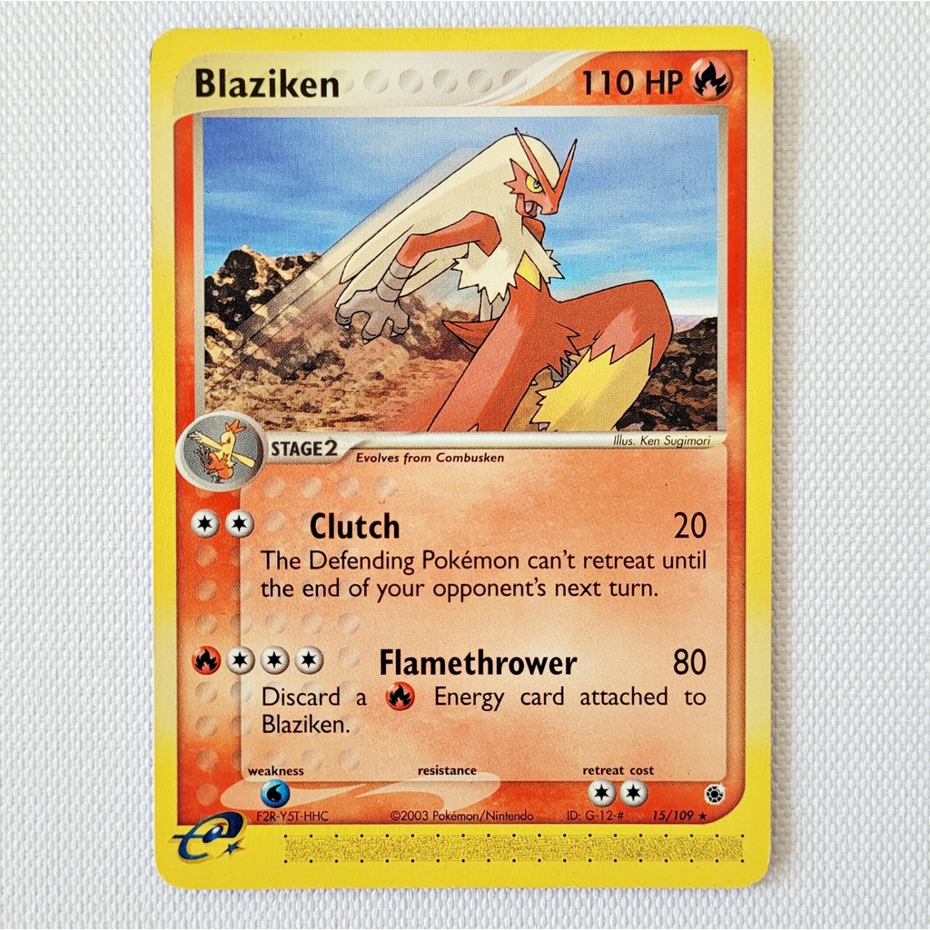 Carta Antiga Pokemon Blaziken 15/109 Rare Ex Ruby & Sapphire Original Card | Shopee Brasil