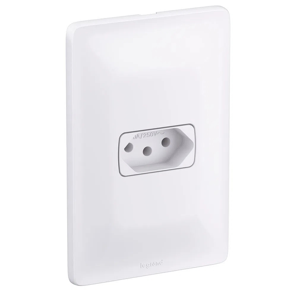 Conjunto 1 Tomada 10A 2p+T 4x2 Branca 680110 Pial Zeffia | Shopee Brasil