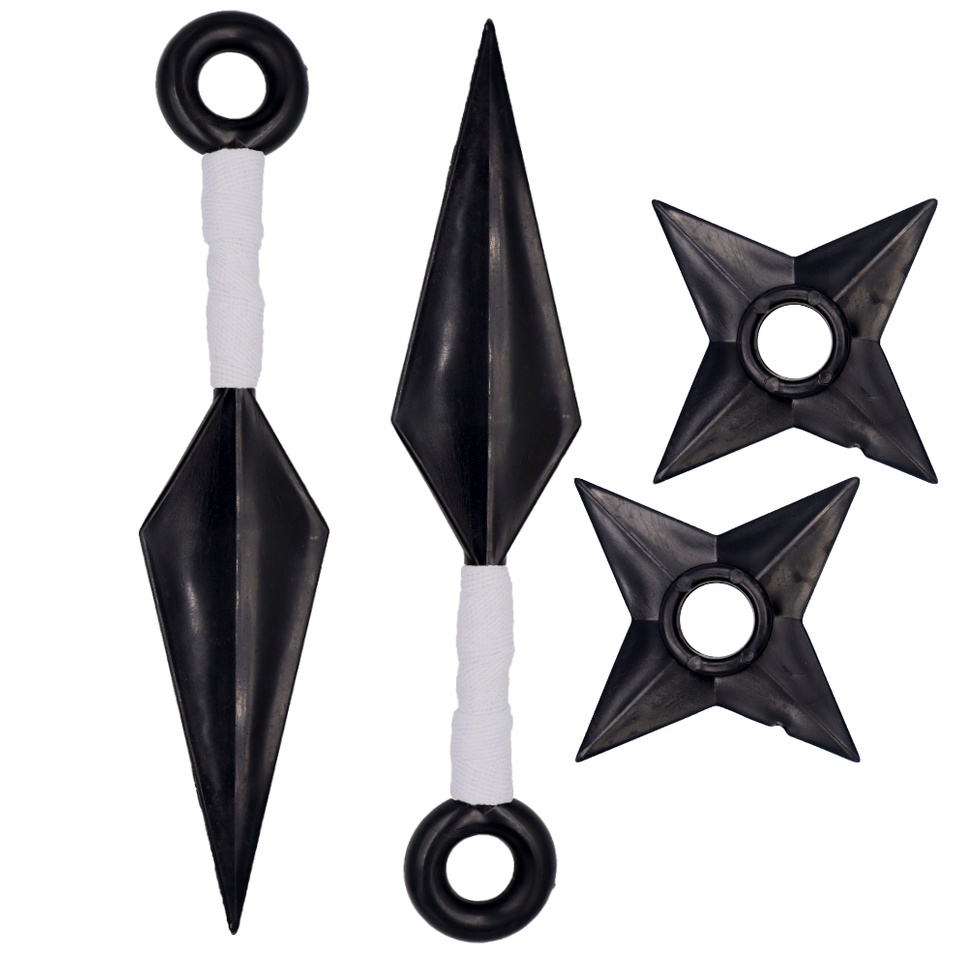 Super Kit Naruto Duas Kunai + Duas Shuriken 10cm kit ninja A Pronta ...