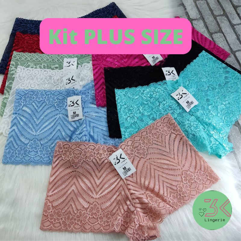 kit calesson PLUS SIZE renda Premium shortinho rendado revenda barato ...