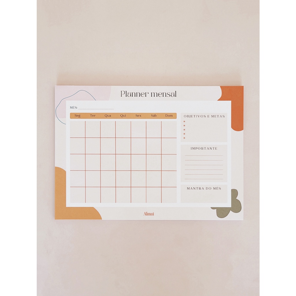 Planner Mensal em Bloco - Artsy | Shopee Brasil