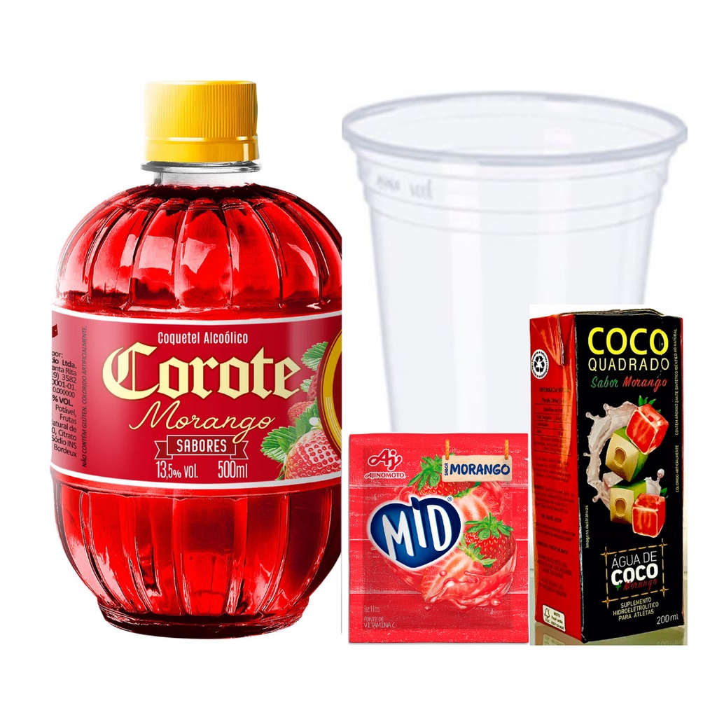 Kit Drink / Corote - Fusca Vermelho / Morango | Shopee Brasil