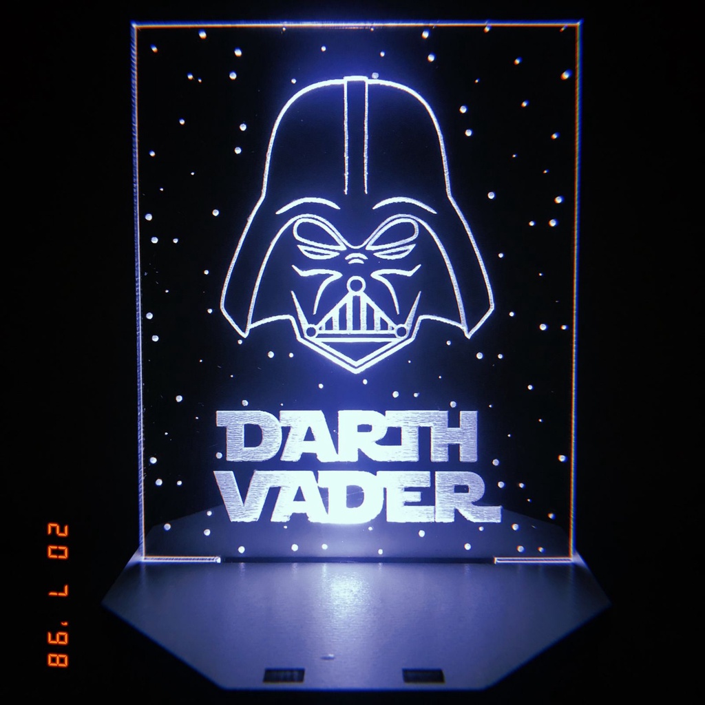 Luminária Led em Acrílico Darth Vader Star Wars - Led Branco ou ...