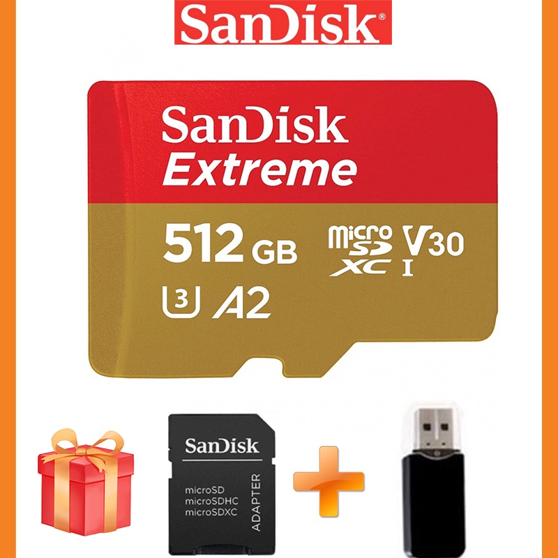 Cartão De Memória SanDisk Extreme A2 TFCard 2 Gb/4/8/16/32/64/128/256/512/1 Tb Micro SDXC V30 SD ...