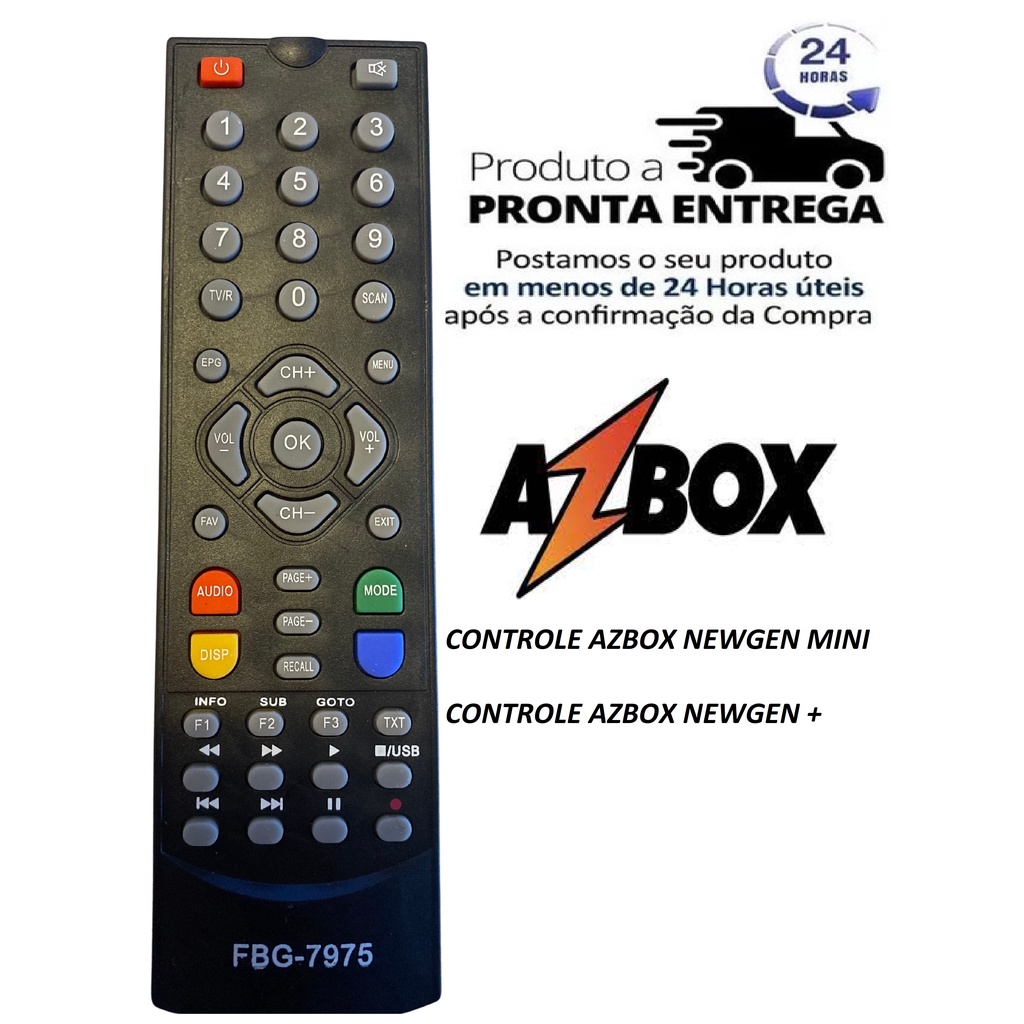 Controle azbox newgen mini newgen + pronta entrega | Shopee Brasil
