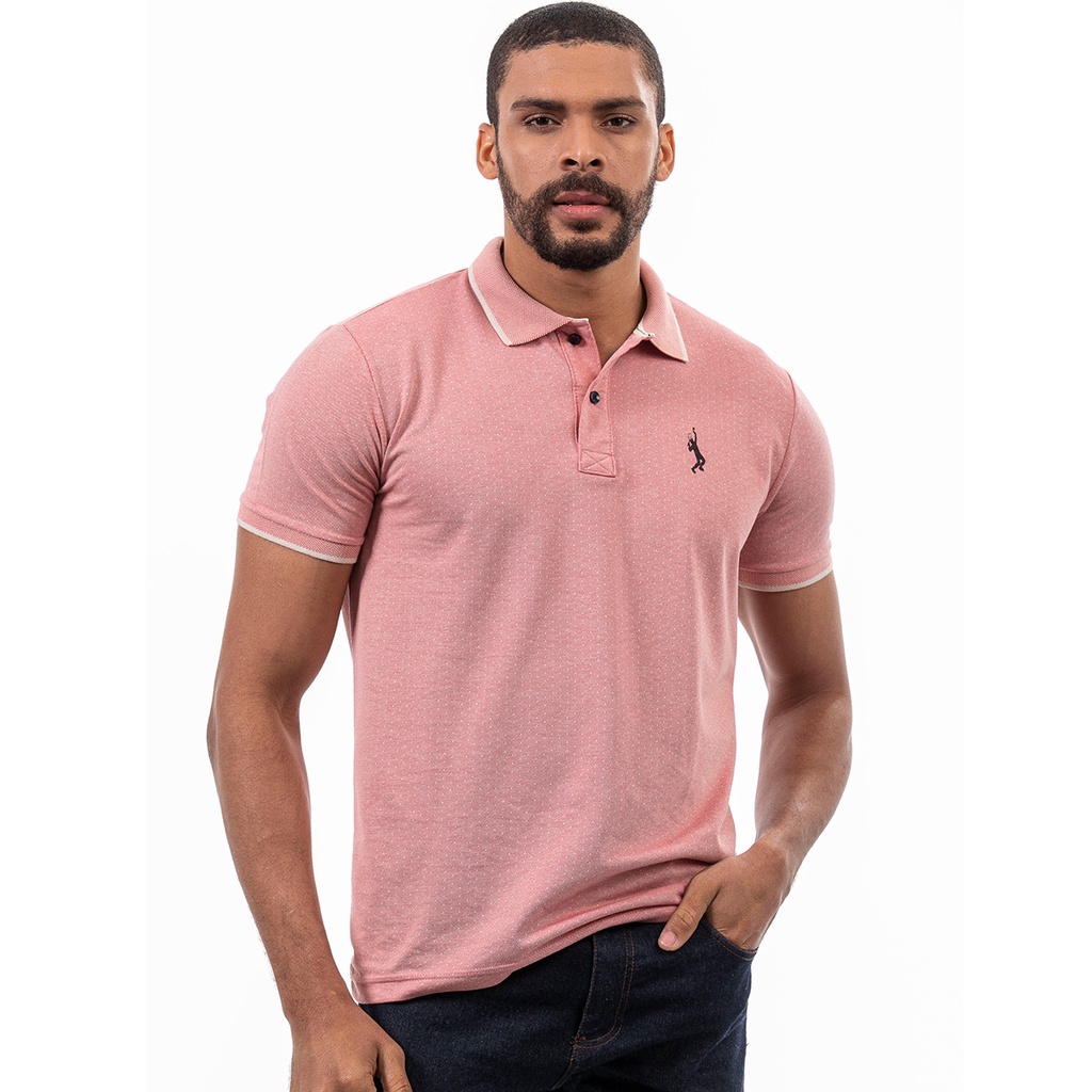 Camisa Polo Básica Piquet Algodão Jacquard Ponto John Pull | Shopee Brasil