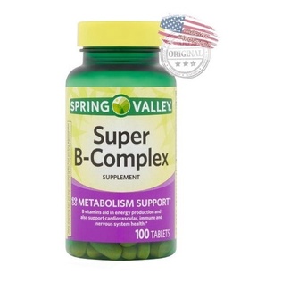 Vitamina Super B-complex Spring Valley® 100 Tablets Original | Shopee ...