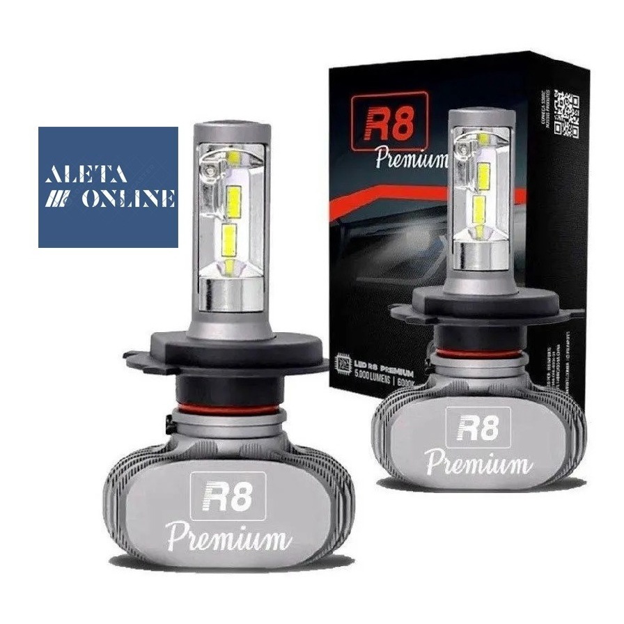 Kit Lampada Led Ultra Led R8 Premium H1 6000k 4000 Lumens | Shopee Brasil