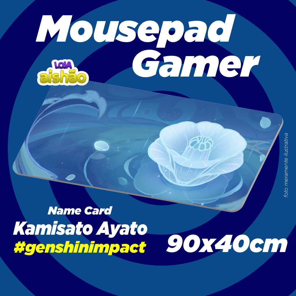 Mouse Pad Gamer Personalizado - Namecard Kamisato Ayato - Genshin Impact - 90x40cm | Shopee Brasil