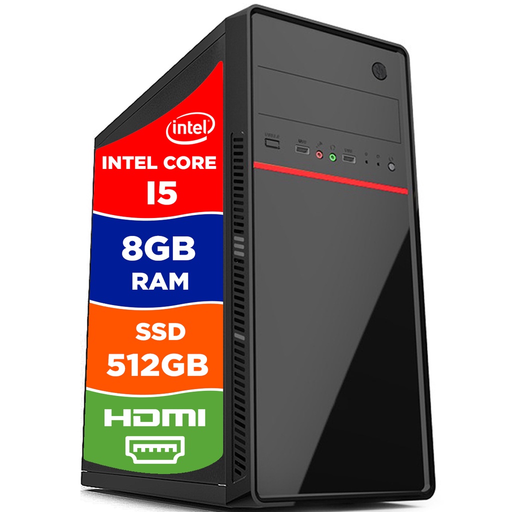 Computador Intel Core i5 8GB SSD 512GB HDMI Desktop Pc Cpu | Shopee Brasil