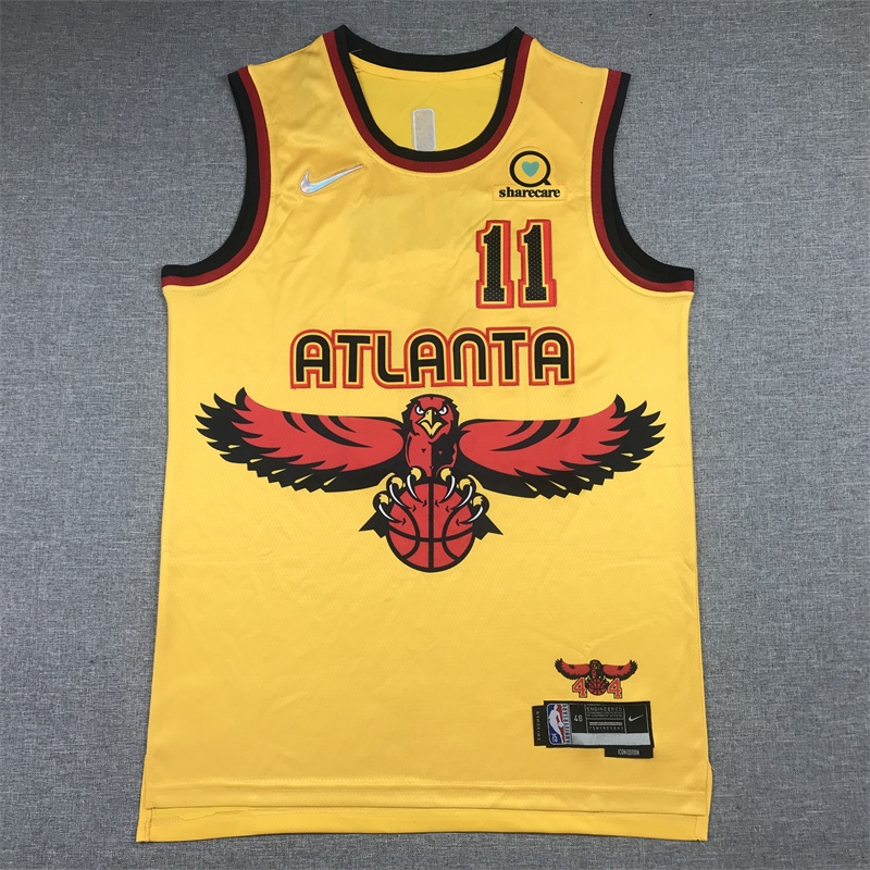 Camisa Masculina 2022NBA Atlanta Hawks Trae Young 2022 Amarelo Basquete ...
