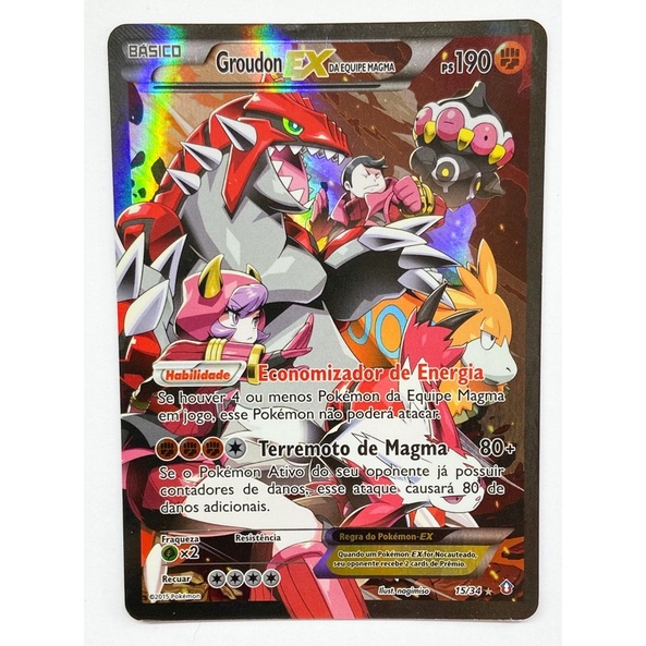 Carta 15/34 Pokémon TCG Original Copag Card Groudon EX da Equipe Magma ...