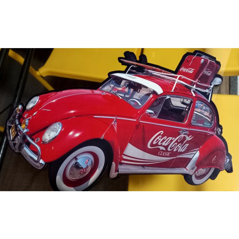 quadro mdf retro Fusca Coca-Cola Volkswagen | Shopee Brasil