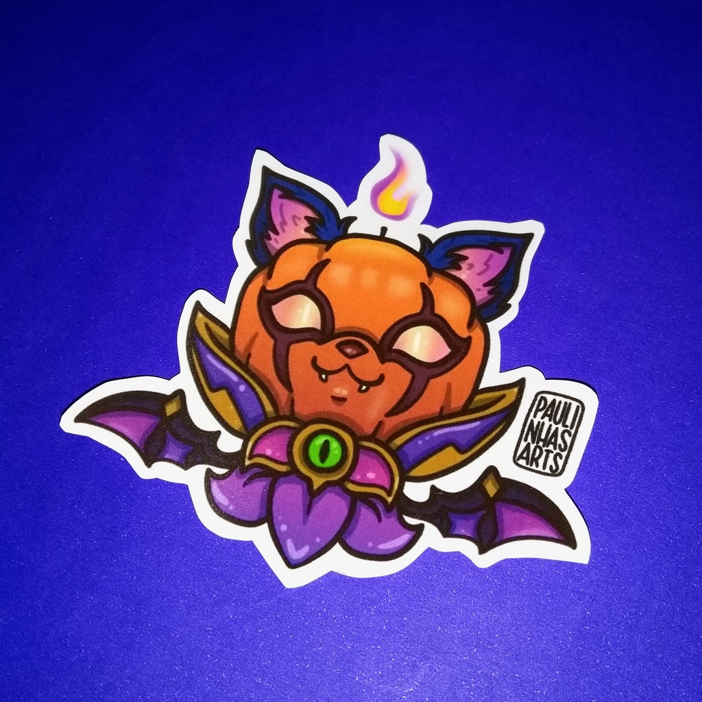 Adesivo League of Legends Halloween Yuumi sup chibi fofo Bewitching dia ...