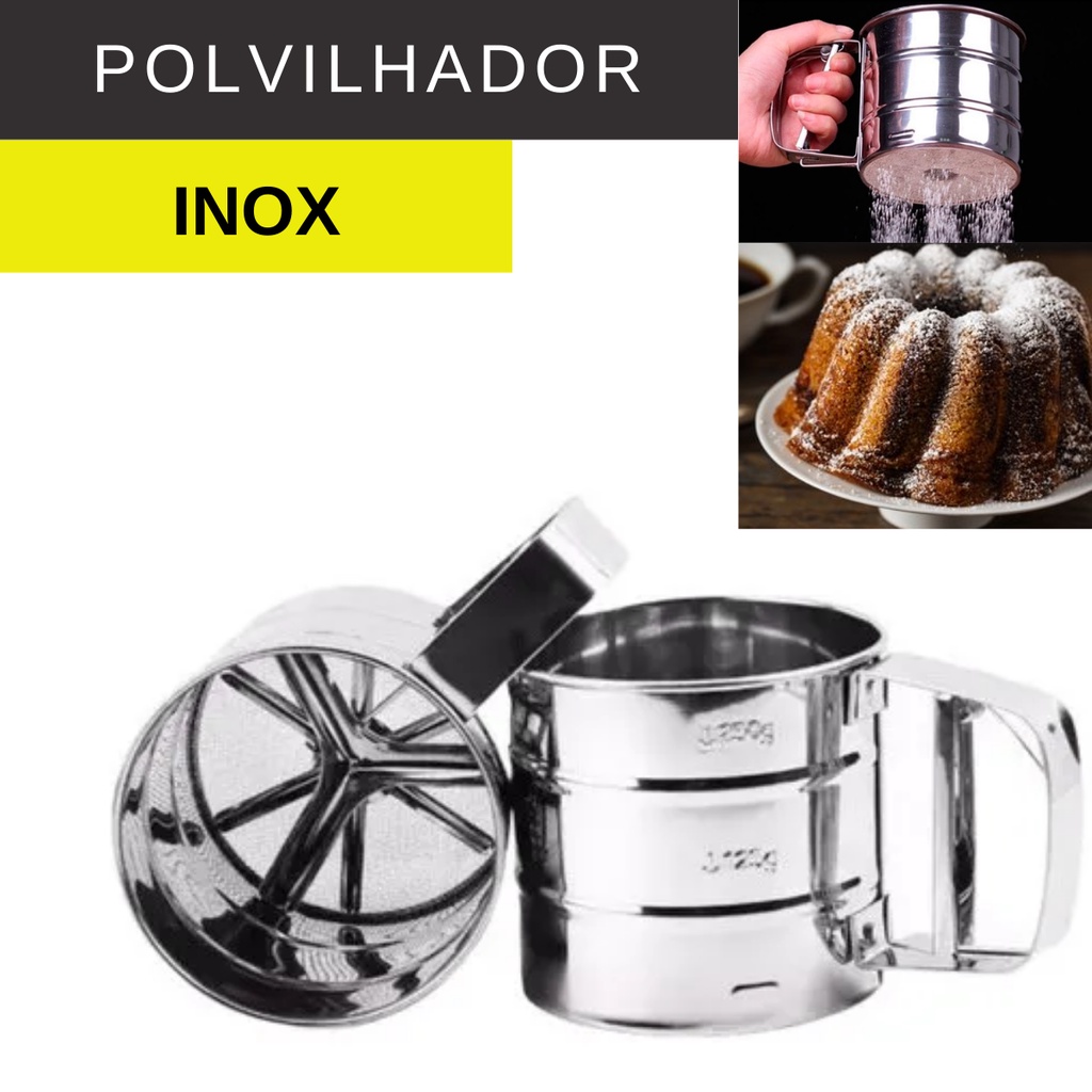 Polvilhador Peneira Tapioca em Inox Manual | Shopee Brasil