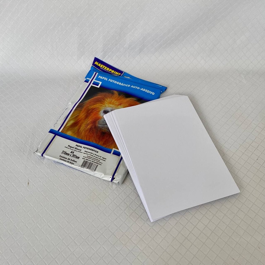 Papel foto adesivo A4 130g a prova d'àgua MASTERPRINT - pacote com 50 ...