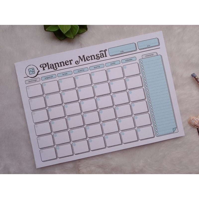 Planner Mensal A4 Blocado | Shopee Brasil