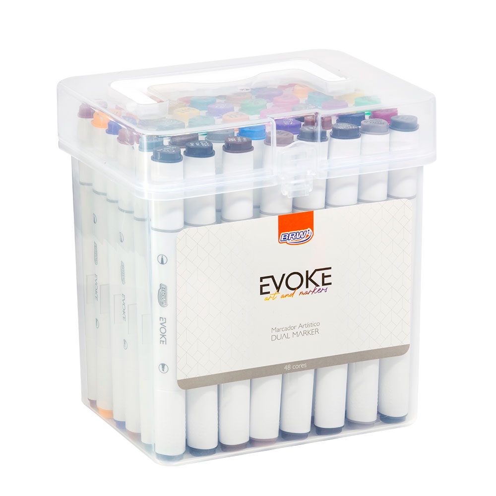 Marcador Artistico Evoke Dual Marker 12, 24, 36 e 48 Cores ...