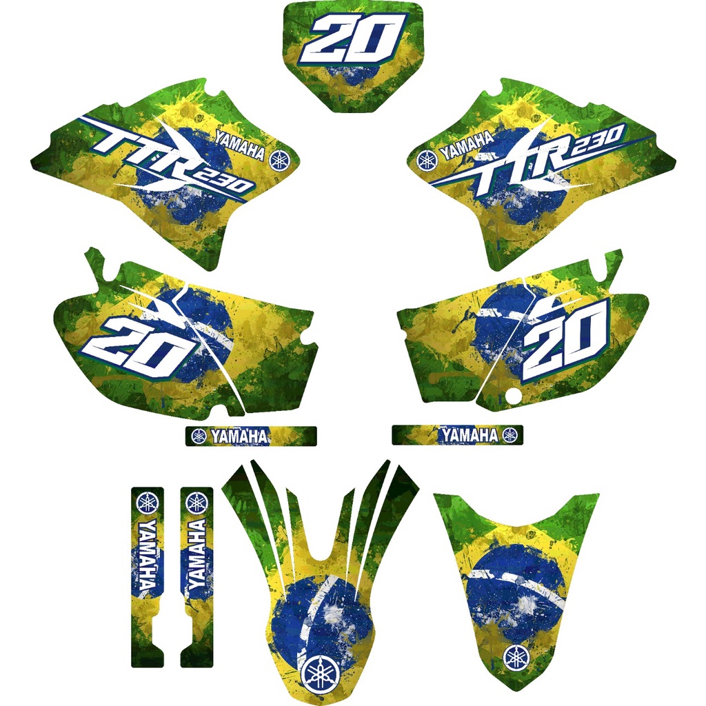 Kit Adesivo Moto De Trilha Ttr 230 BRASIL | Shopee Brasil