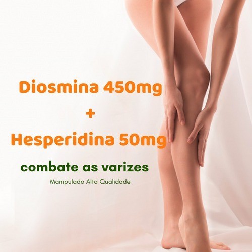 Diosmina 450mg Hesperidina 50mg Combate Varizes 120 Cápsulas