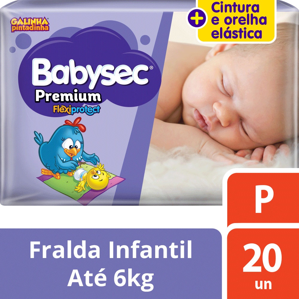 Fralda Babysec Premium Galinha Pintadinha P c/20 Unidades | Shopee Brasil