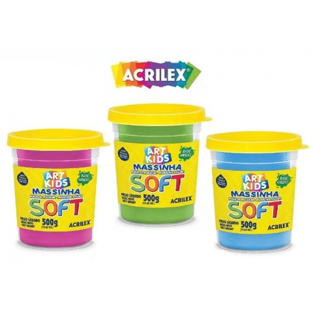 Massinha / Massa De Modelar Soft 500g - Acrilex | Shopee Brasil