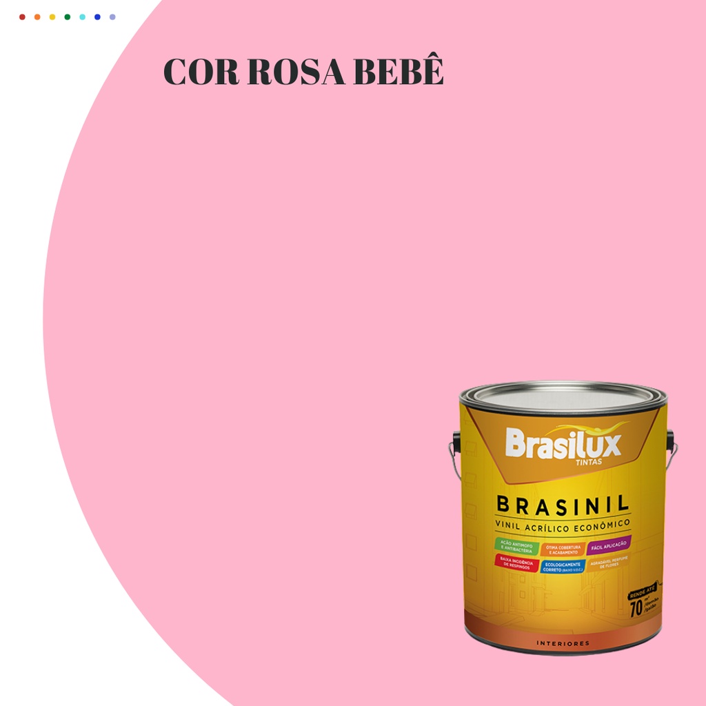Tinta Parede Acrílica Antimofo Cor Rosa 3,2l Brasinil para Tetos e ...