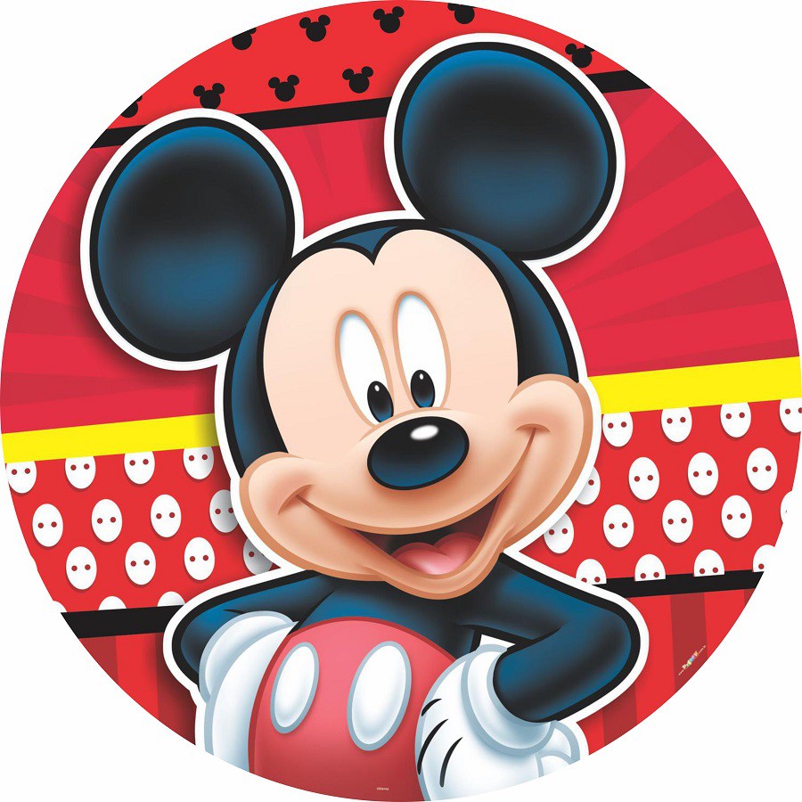 Painel Decorativo em lona Redondo Mickey Mouse | Shopee Brasil