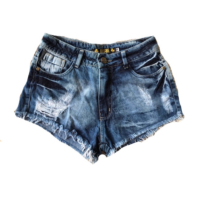 shorts jeans detonado e rasgado. | Shopee Brasil