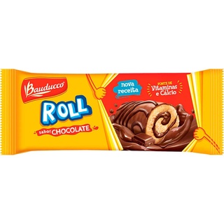 Bolinho Bauducco Roll Cake Chocolate ou Leite caixa c/15un, 34g ...