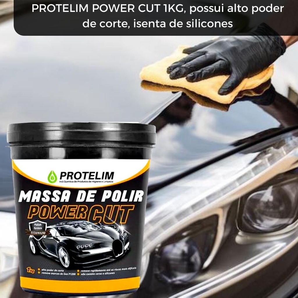 Massa de polir Power Cut 1KG Protelim, remove casca de laranja, para ...