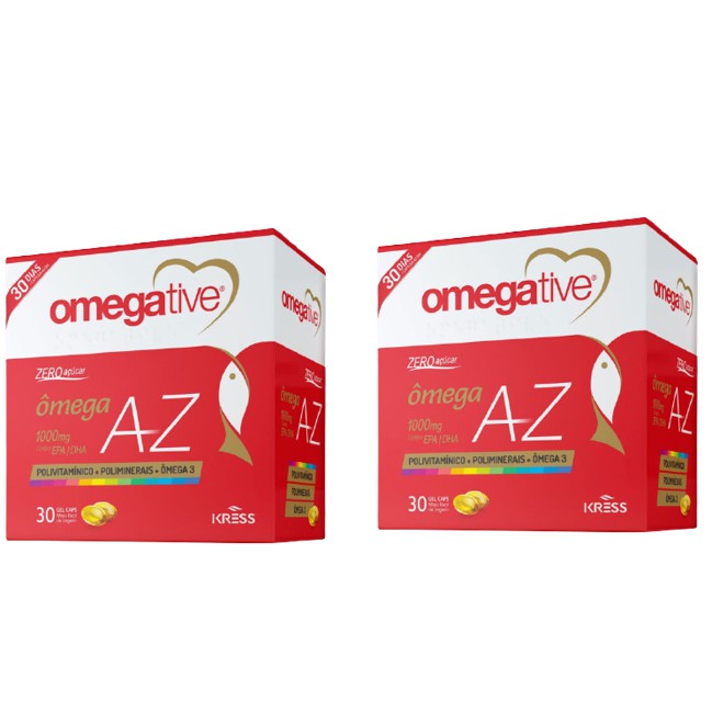 2 Omegative 30 Caps Gel Omega 3 Suplemento Vit Az | Shopee Brasil